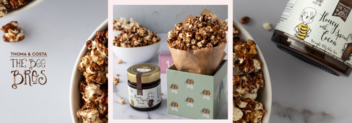 Pop Corn με άλειμμα μελιού με κακάο Bee Bros