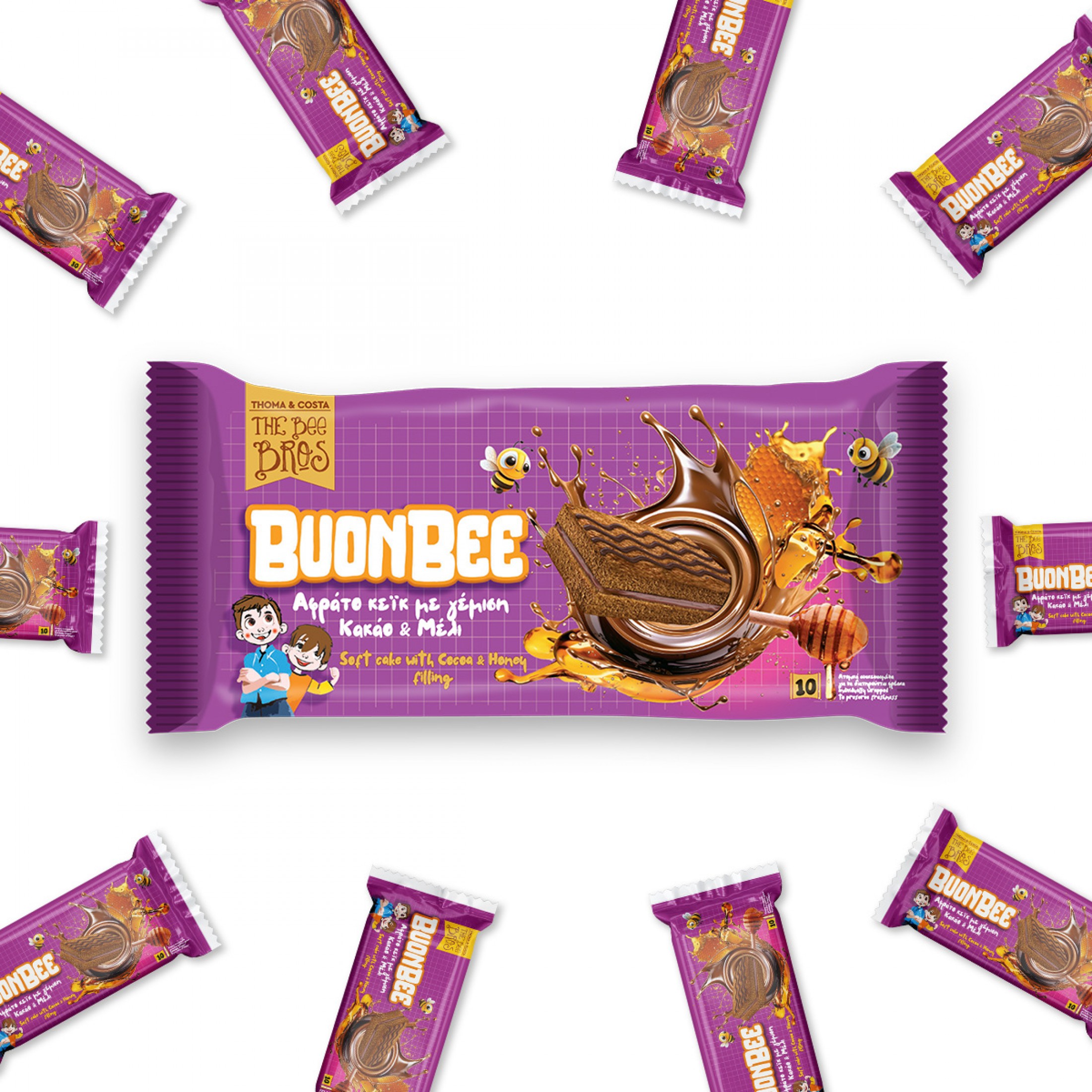 THE BEE BROS BUONBEE ΑΦΡΑΤΟ ΚΕΙΚ ΜΕ ΚΑΚΑΟ & ΜΕΛΙ